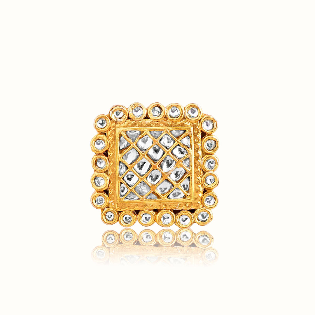 Traditional Kundan Jadau - Adjustable Vanya Finger Ring – Vinanti Manji